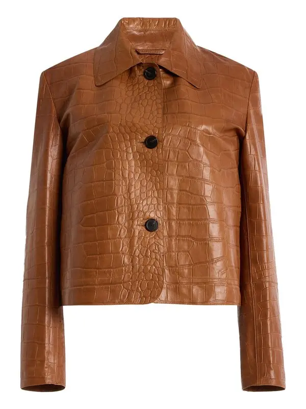 ARMA Cropped Leather Jacket - Tan