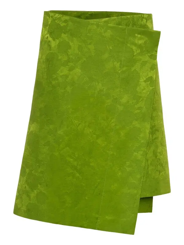 Magda Butrym Wrap-front Linen-silk Midi Skirt - Green