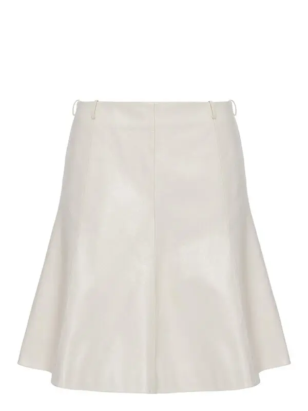 Magda Butrym Leather Mid-rise Knee-length Skirt - Ivory