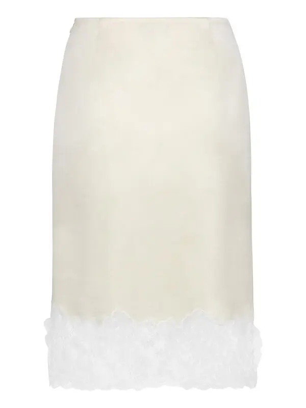 Magda Butrym Lace-trimmed Silk-wool Midi Skirt - Ivory