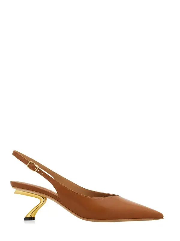 FERRAGAMO Cleya 55 Slingback Pumps - Brown