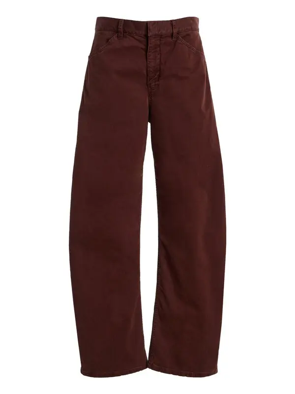 NILI LOTAN Tribeca Cotton-blend Wide-leg Pants - Brown