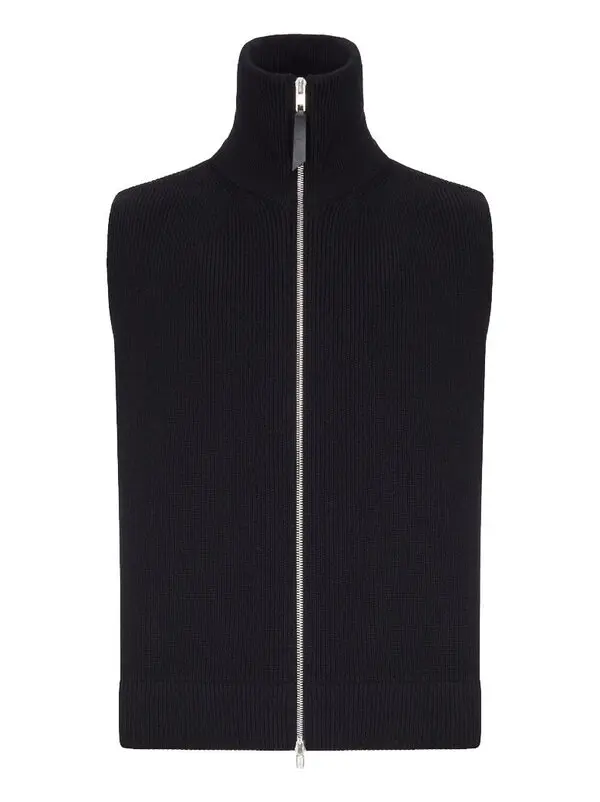 MAISON MARGIELA Zip Knit Gilet - Black
