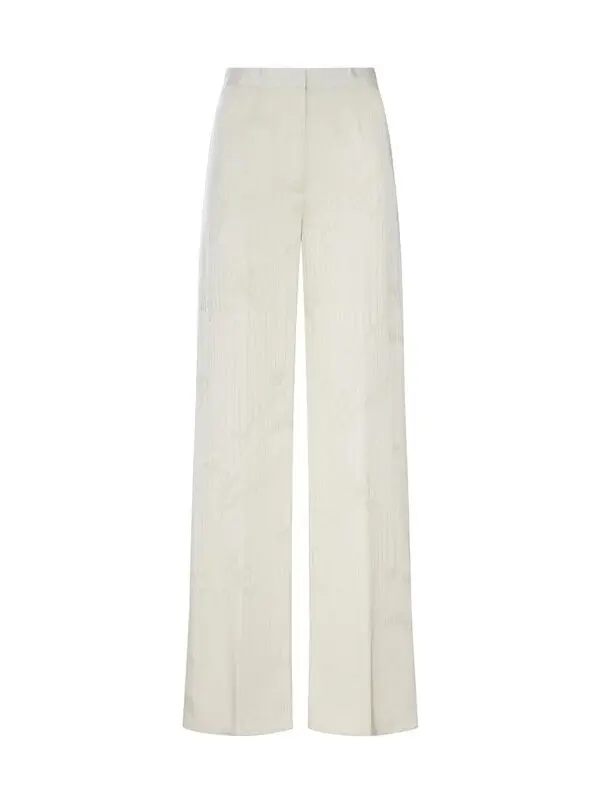 FORTE_FORTE Wide-leg Jacquard Trousers - Cream