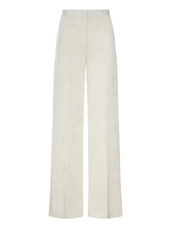 FORTE_FORTE Wide-leg Jacquard Trousers - Cream