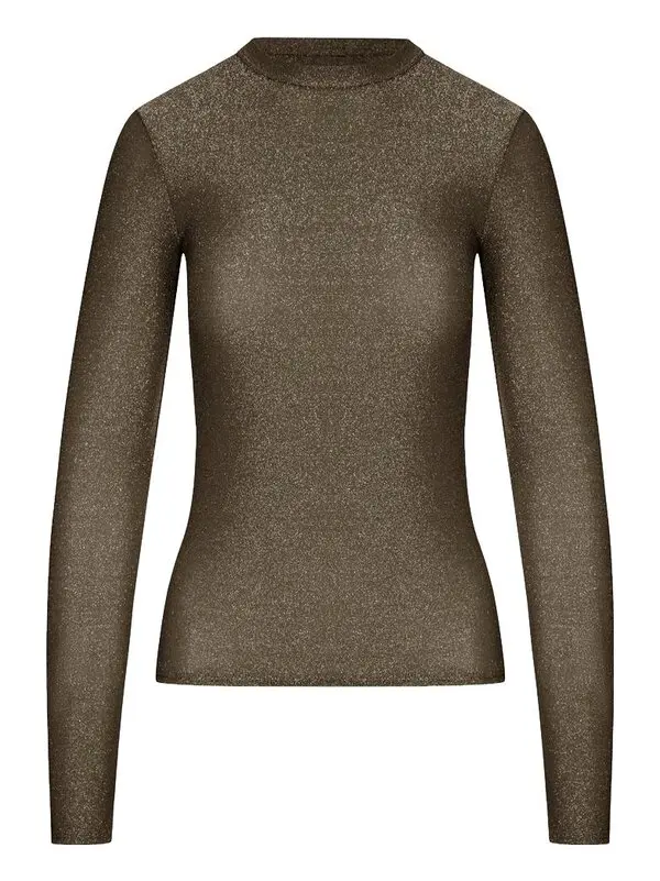 FORTE_FORTE Lurex Long-sleeve T-shirt - Brown