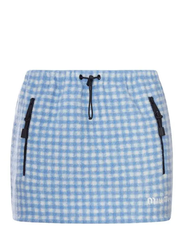 Miu Miu Gingham Fleece Mini Skirt - Multicolor