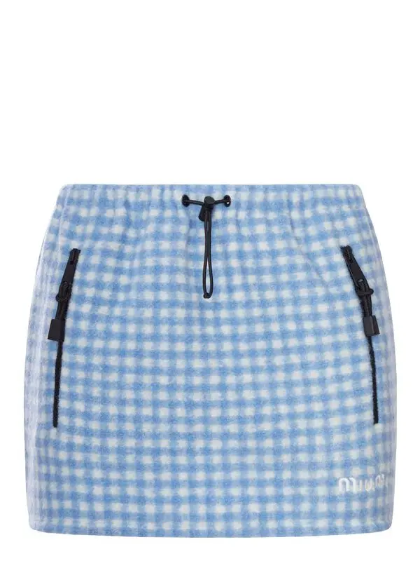 Miu Miu Gingham Fleece Mini Skirt - Multicolor