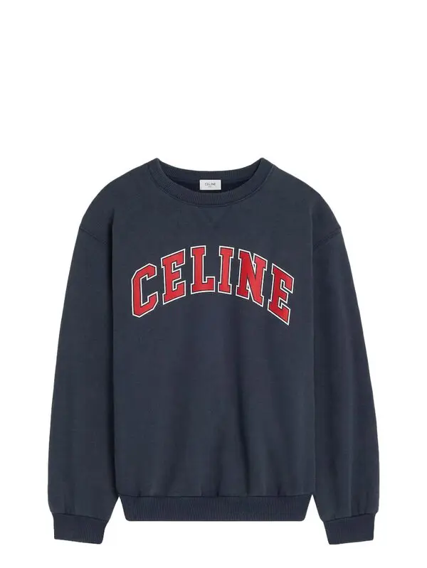 Celine Loose Fit Cotton Fleece Sweatshirt - Multicolor