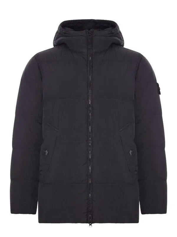 Stone Island Hooded Down Jacket - Black