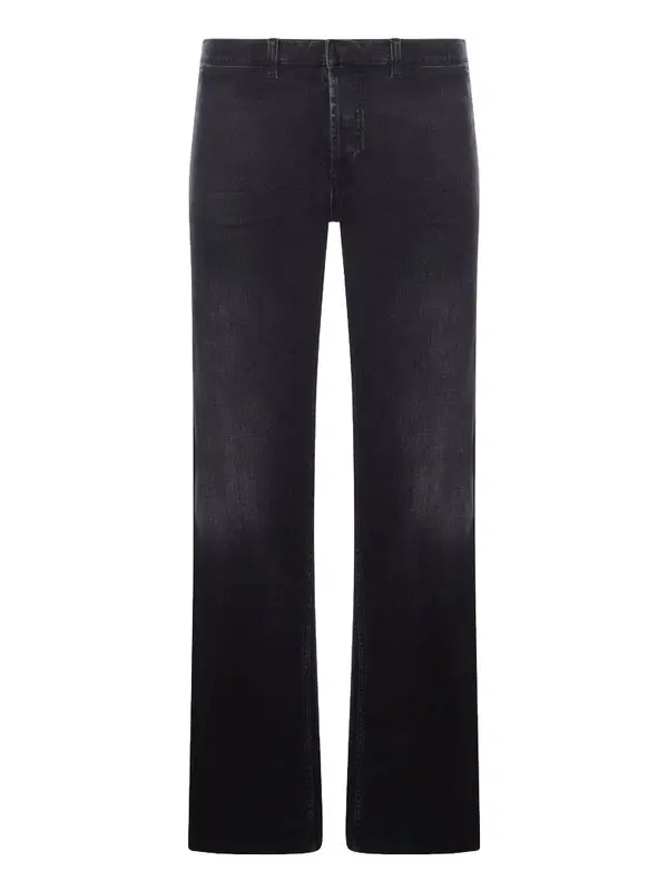 Gucci Cotton Denim Trousers With Web Ribbon - Black