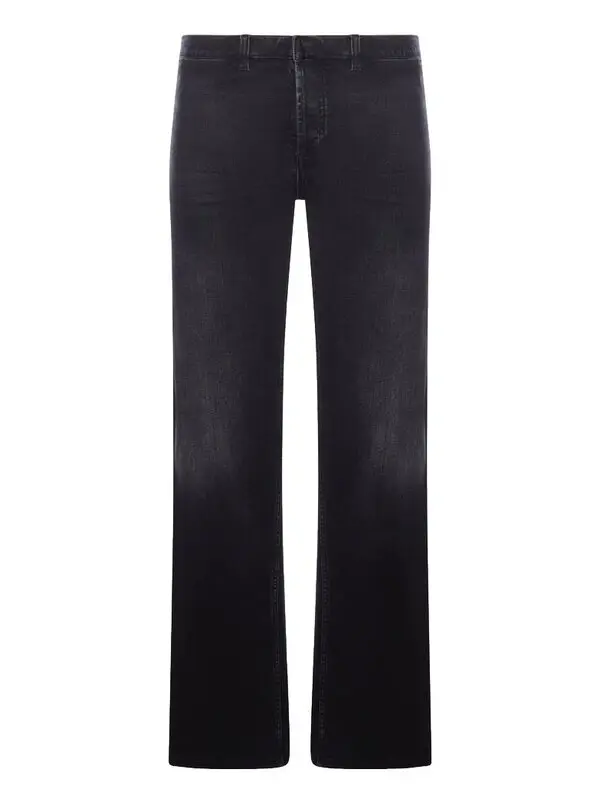 Gucci Cotton Denim Trousers With Web Ribbon - Black