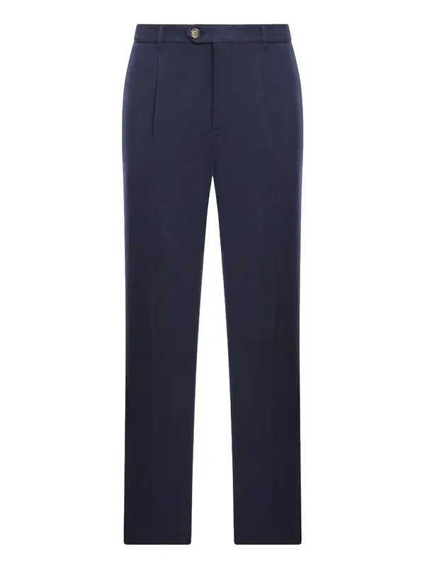 Brunello Cucinelli Leisure-fit Pleated Gabardine Trousers - Blue