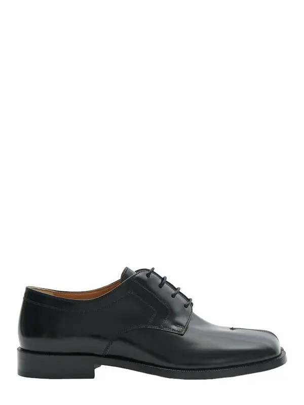 MAISON MARGIELA Derby Tabi In Polished Calfskin - Black