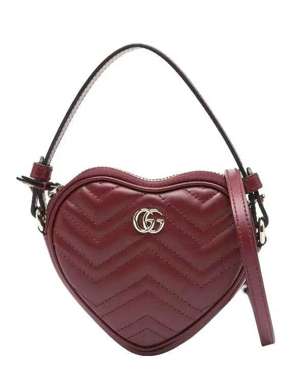 Gucci Marmont Quilted Heart Top Handle Bag - Red