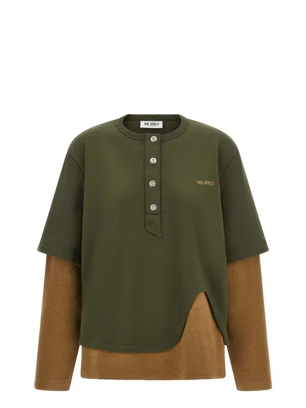 Attico Trompe L'oeil Layered Sweatshirt - Green