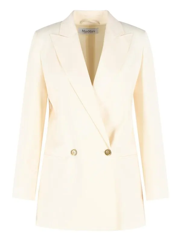 Max Mara Ivory Virgin Wool Blazer - White