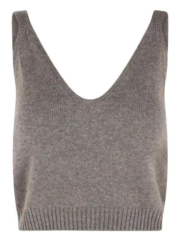 LISA YANG Cashmere V-neck Tank Top - Cream