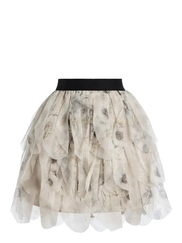 Max Mara Silk Maxi Skirt With Layered Detailing - Grey