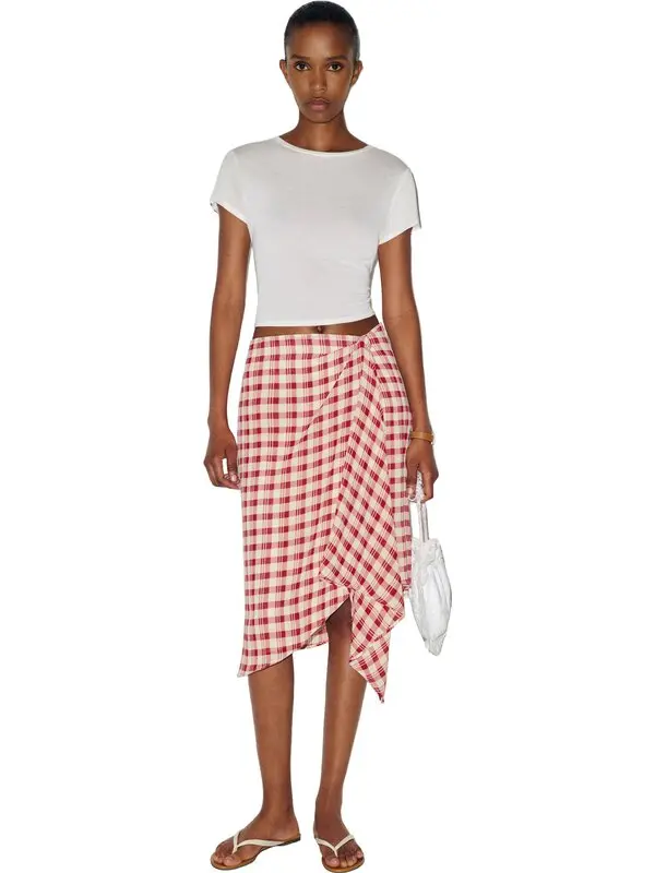 REFORMATION Cece Wrap Skirt - Red