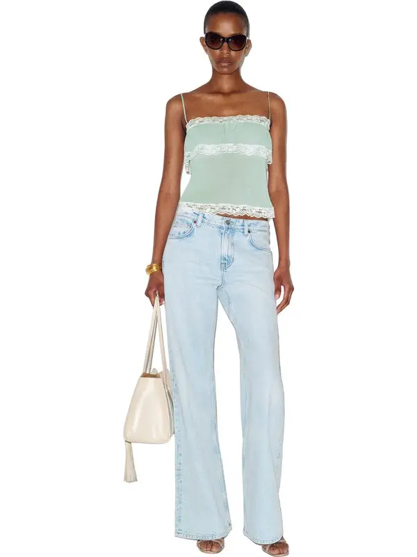 REFORMATION Masiey Lace Trimmed Camisole - Green