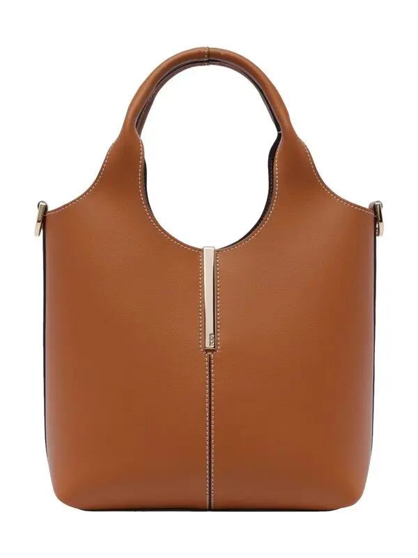 TOD'S Smooth Calf Leather Mini Handbag - Brown