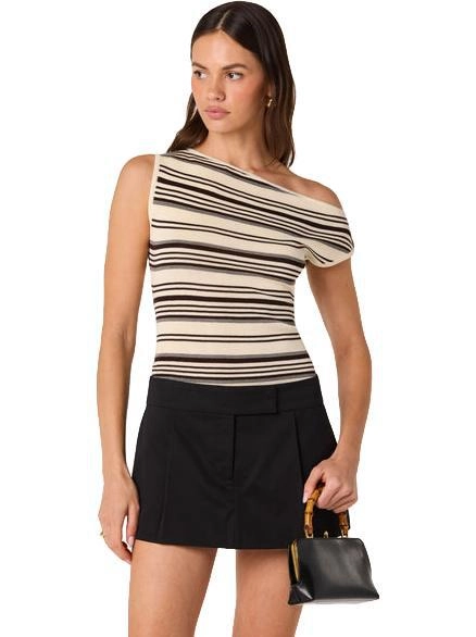 Astr The Label Michele Pleated Front Mini Skort - Black