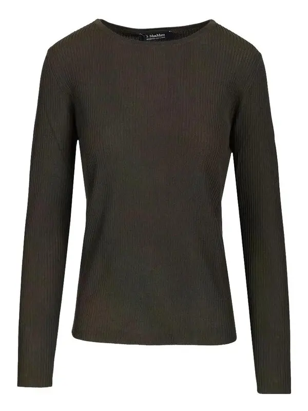 Max Mara Ribbed-knit Button-detail Sweater - Green