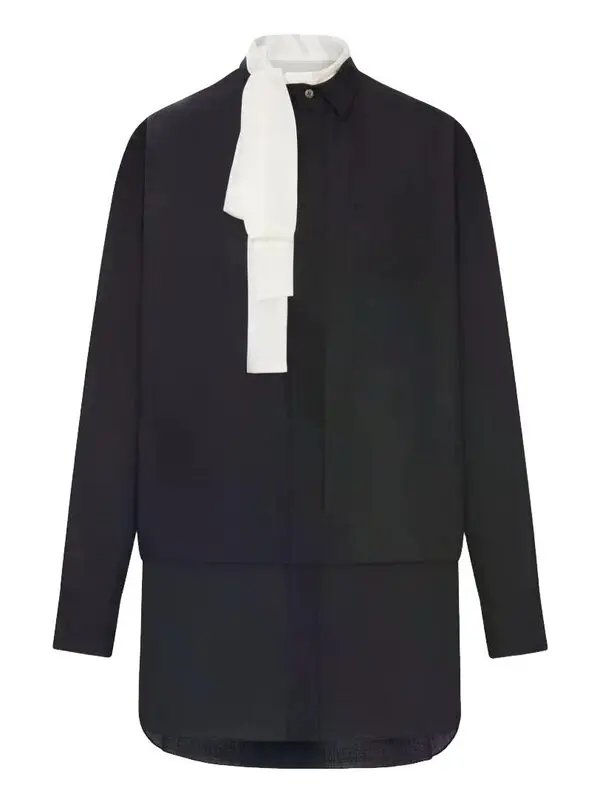 Sacai Mini Layered Pussy-bow Dress - Black