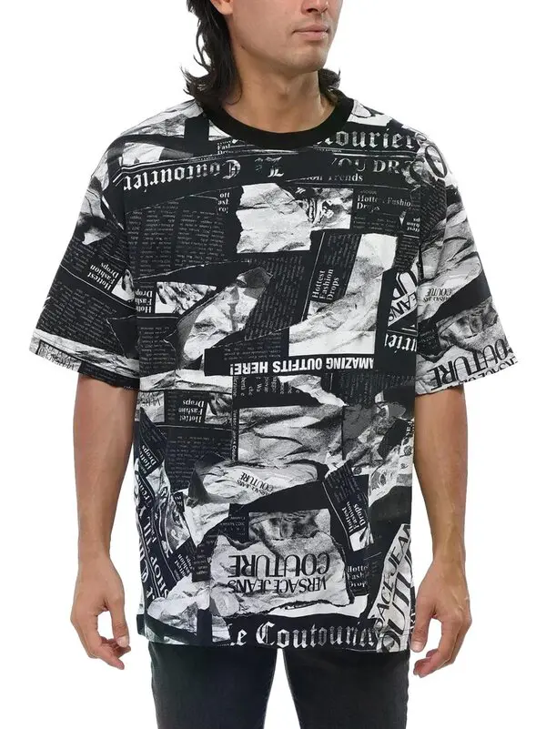 Versace Newspaper-print T-shirt - Black