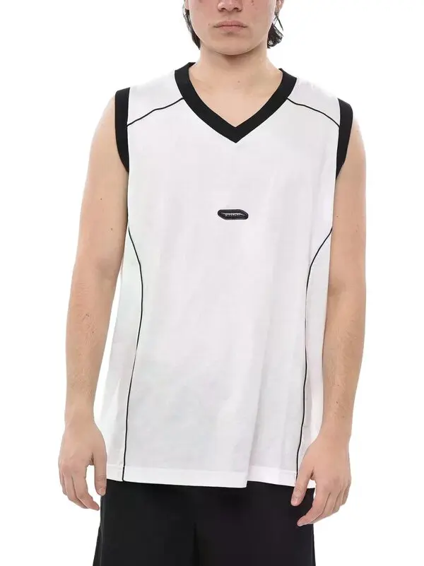Givenchy Contrast-trim V-neck Tank Top - White