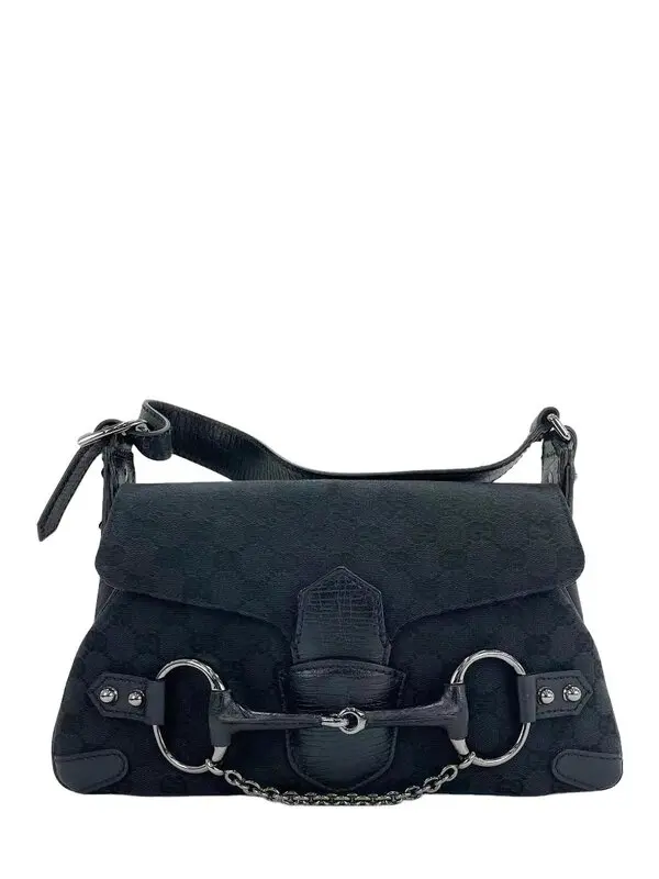 Gucci Horsebit Shoulder Bag - Black