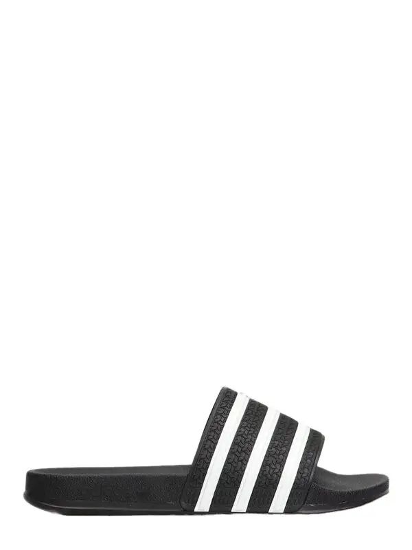 Adidas Adilette Striped Textured Slides - Black