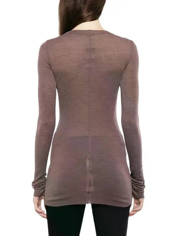 Rick Owens Ribbed Long Sleeve T-shirt - Purple