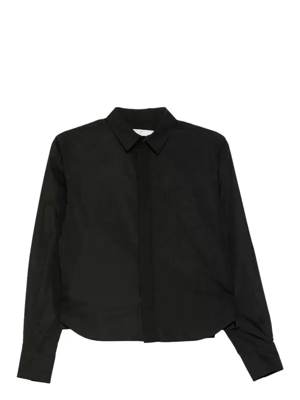 Sacai Button-up Twill Shirt - Black