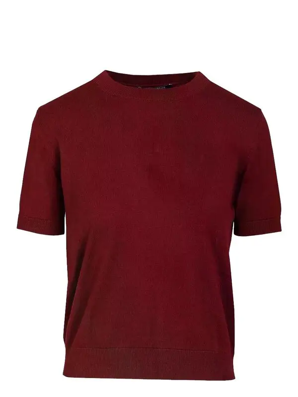 Max Mara Ribbed Trim Short Sleeve T-shirt - Red