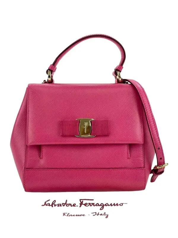 FERRAGAMO Vara Ribbon Shoulder Bag - Pink