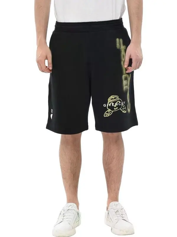 Givenchy Logo Print Shorts - Black