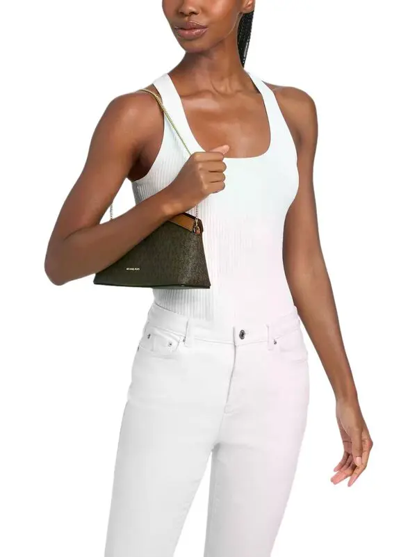 Michael Kors Athena Signature Logo Convertible Clutch - Brown