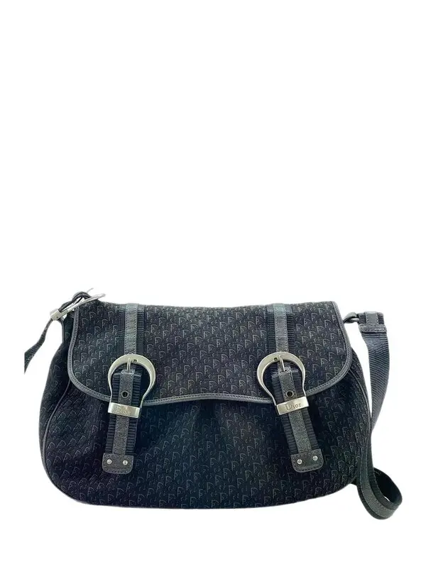 Dior Diorissimo Buckle Messenger Bag - Black
