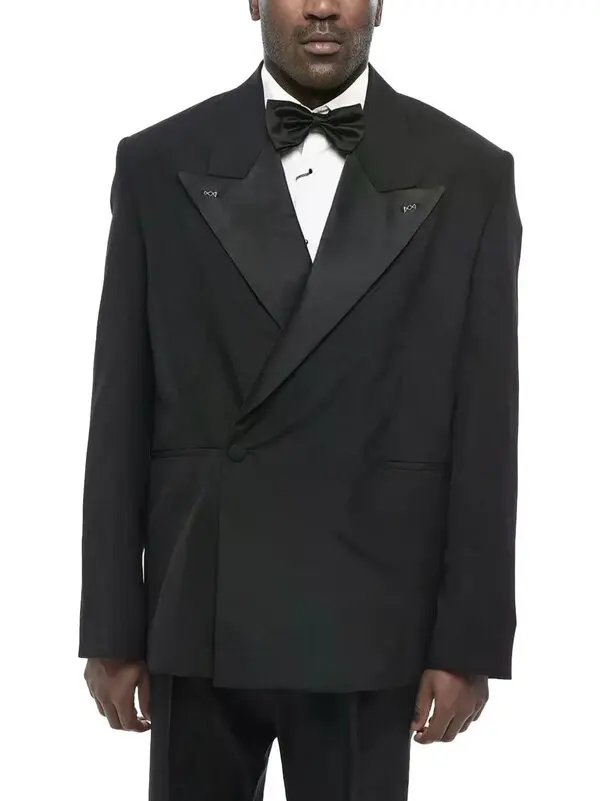 Givenchy Double-breasted Satin-lapel Blazer - Black