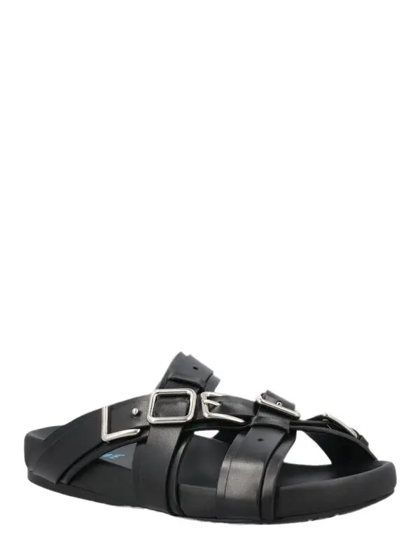 Loewe Fussbett Leather Buckled Sandals - Black