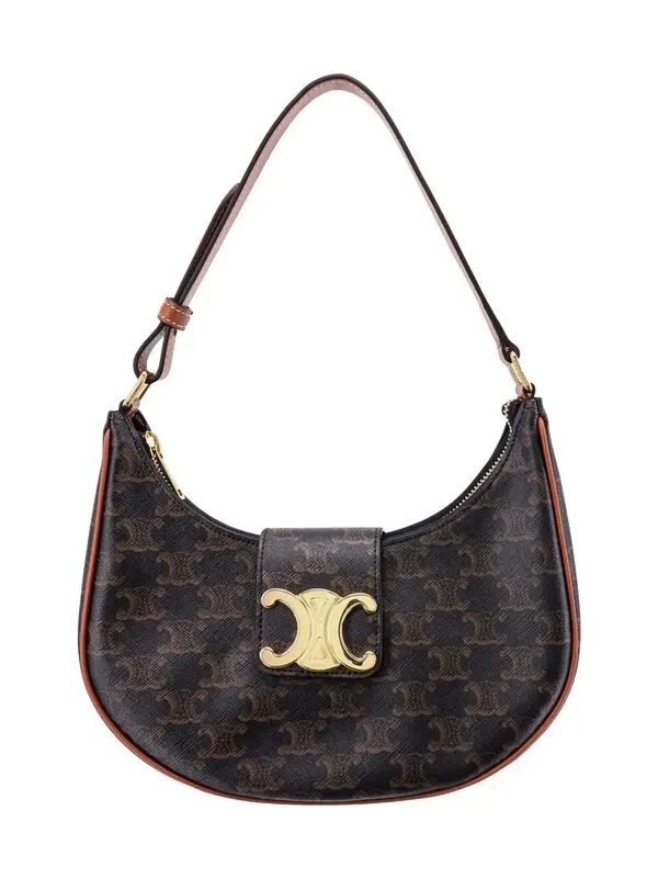 Celine Medium Ava Triomphe Canvas Shoulder Bag - Tan