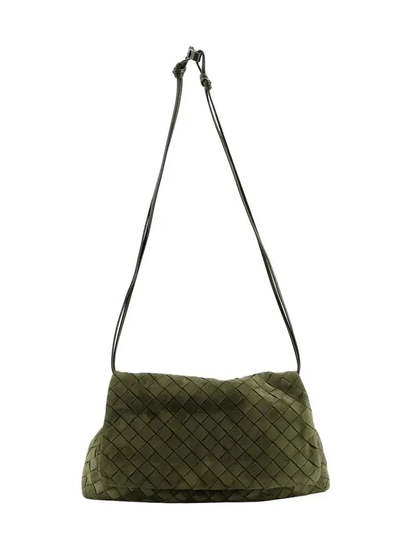Bottega Veneta Suede Intrecciato Shoulder Bag - Multicolor