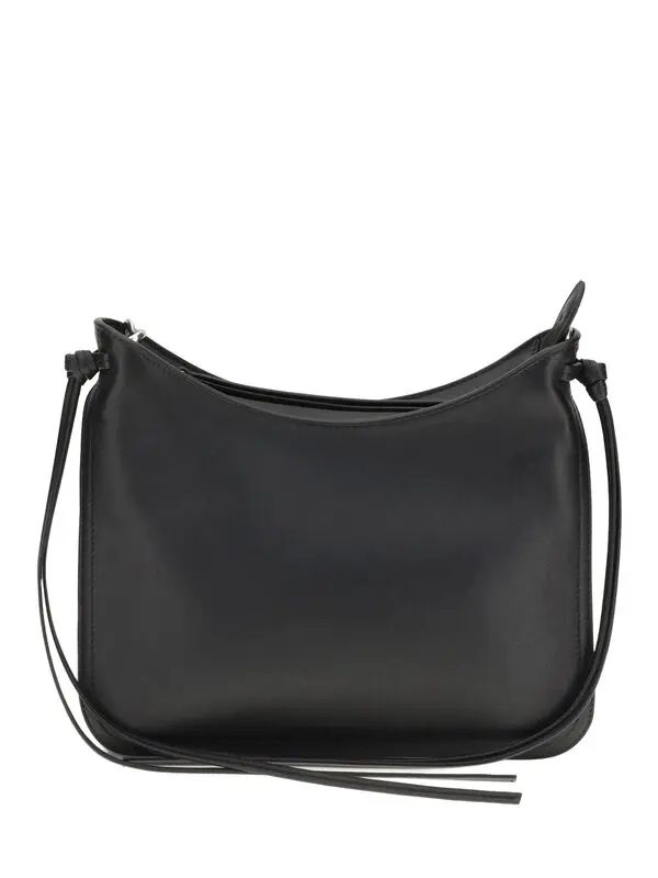Phoebe Philo Gig Small Leather Shoulder Bag With Silver Tone Trim - Black