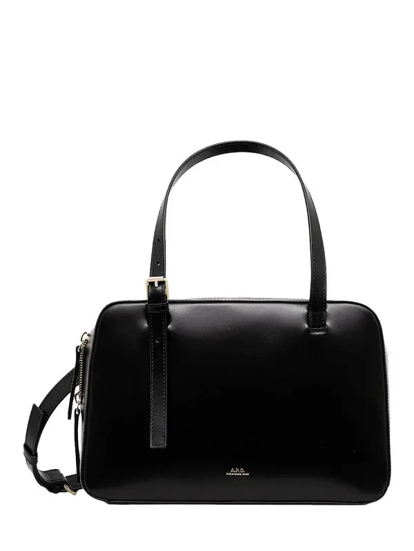 A.p.c. Sac Virginie Box Leather Bag - Black