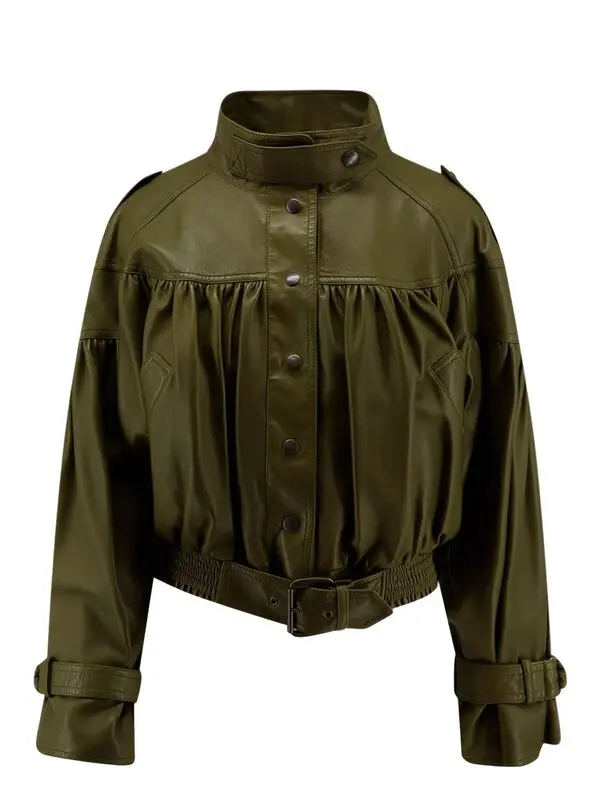 Chloé Crop Fit Leather Jacket - Multicolor