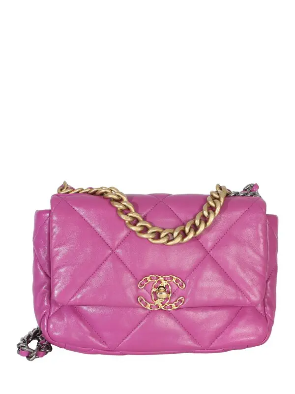 Chanel Quilted Lambskin 19 Flap Bag - Purple