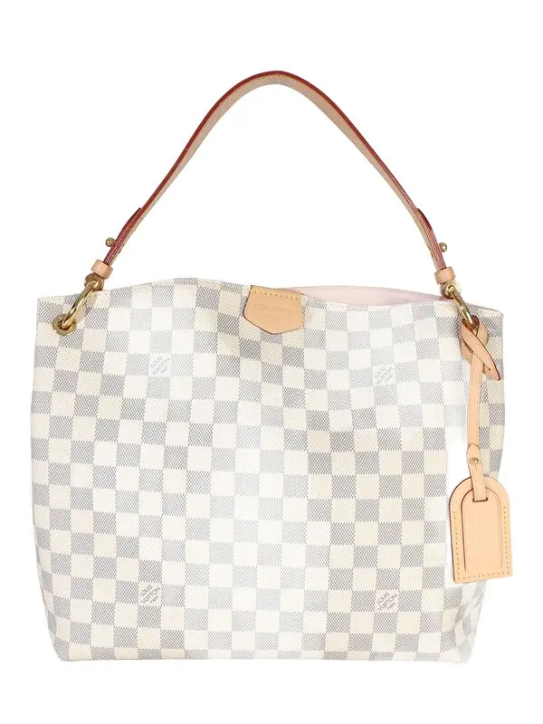LOUIS VUITTON Damier Azur Canvas Graceful Pm Shoulder Bag - Beige
