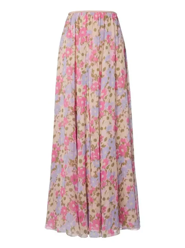 Valentino Garavani Floral Silk Crêpe De Chine Maxi Skirt - Multicoloured